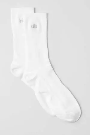 Alo Yoga Half-Crew Understated Socks White