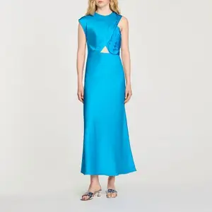 Sandro Sleeveless Draped Maxi Dress