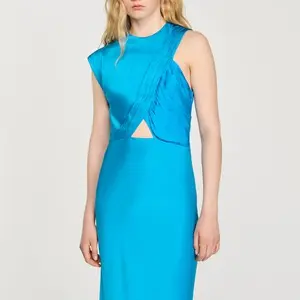 Sandro Sleeveless Draped Maxi Dress