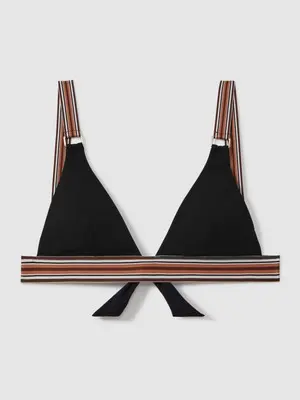 REISS Yve Striped Bikini Top