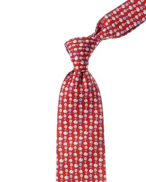 FERRAGAMO Ferragamo Red Sheep Silk Tie - Red