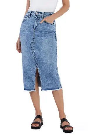 WASH LAB DENIM Fresh Denim Midi Skirt
