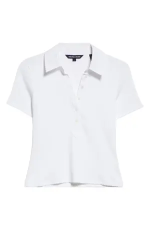 Veronica Beard Kearney Stretch Cotton Polo - White