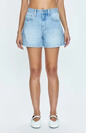 PISTOLA Saige High Waist Denim Shorts Canopy Stripe