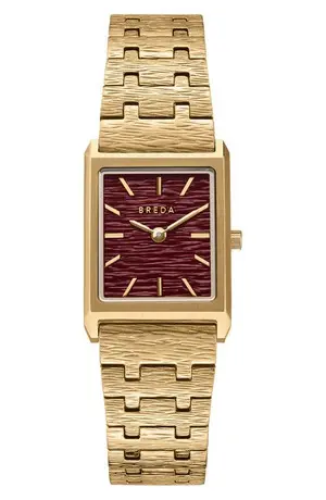 BREDA Virgil Revival Link Bracelet Watch - 18k Goldlated/ Brown