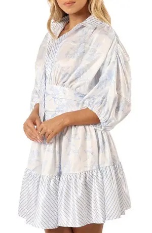 PETAL & PUP Leigha Floral And Stripe Shirtdress