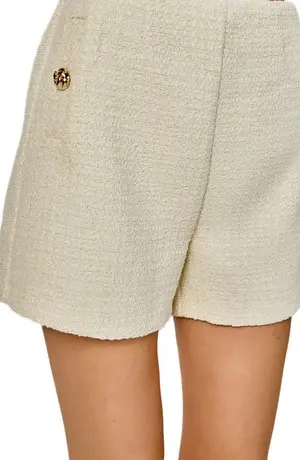 Endless Rose Tweed High-waist Shorts - Ivory