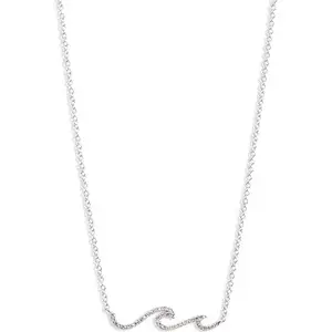 Meira T Diamond Mini Wave Bar Necklace