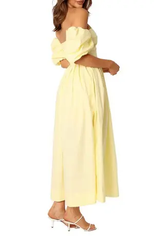 PETAL & PUP Solana Off-the-shoulder Cotton Maxi Dress