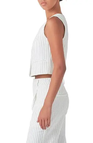 GREY LAB Pinstripe Cropped Vest