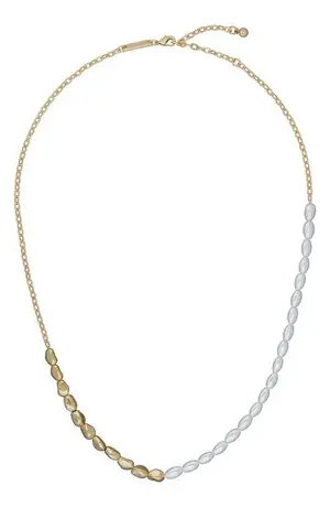 Ted Baker London Ilenie Imitation Pearl Chain Necklace - Gold Tone/pearl