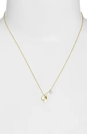 Meira T Leaf & Diamond Necklace