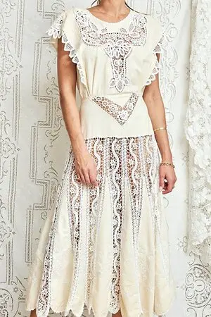MADLY VINTAGE 1980s Lace Cutwork Dress