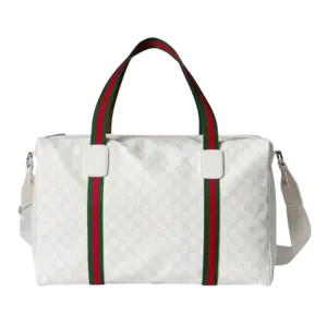 Gucci Medium Duffle Bag With Web - White