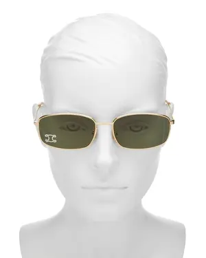 Celine Square Sunglasses, 60mm - Gold/green Solid