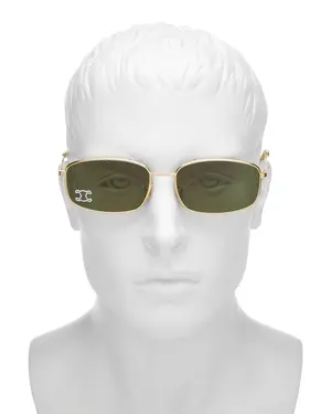 Celine Square Sunglasses, 60mm - Gold/green Solid