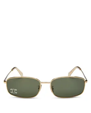 Celine Square Sunglasses, 60mm - Gold/green Solid
