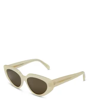 Celine Cat Eye 53mm Sunglasses Ivory/brown Solid