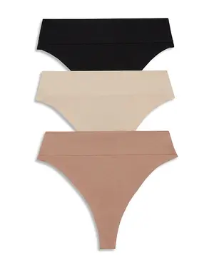 Honeydew Intimates Devin Thong, Pack Of 3 - Black/seashell