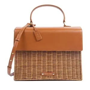 MODERN PICNIC The Large Luncher Wicker Lunch Box - Brown