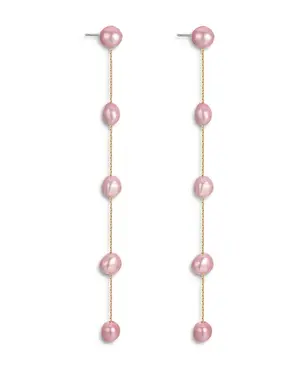 Ettika Cultured Freshwater Pearl Drop Earrings - Pink