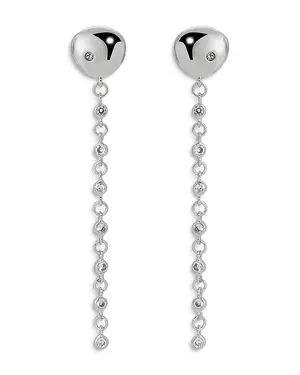 Ettika Ettika Polished Chain Link Drop Earrings Silver