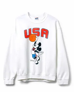 Junk Food Clothing Mickey Mouse Fleece Sweatshirt - White