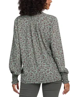 NYDJ Pleated Peasant Blouse - Morningside