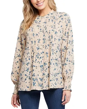 NYDJ Pleated Peasant Blouse Wind River