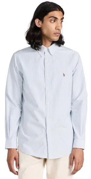 Ralph Lauren Classic Fit Striped Oxford Shirt Blue/white Stripe