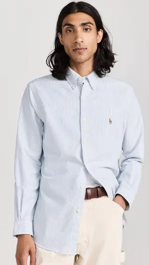 Polo Ralph Lauren Classic Fit Striped Oxford Shirt - Blue/white Stripe