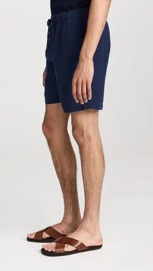 Onia Air Linen Pull-on Shorts - Deep Navy