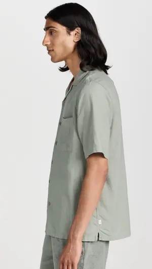 Onia Air Linen Convertible Vacation Shirt - Sage