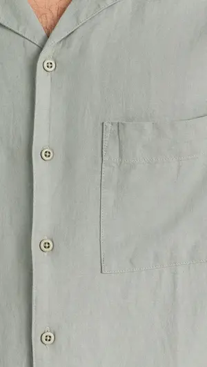 Onia Air Linen Convertible Vacation Shirt - Sage