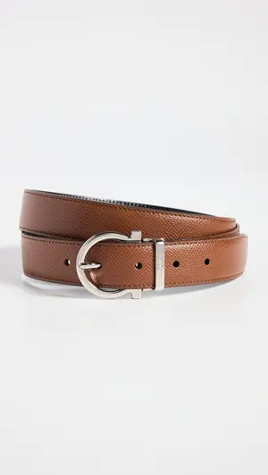 FERRAGAMO Single Gancio Reversible Leather Belt