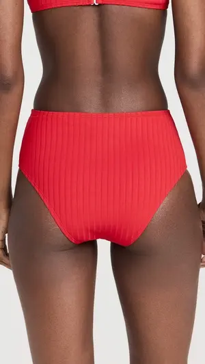 Solid & Striped Lilo High-waisted Bikini Bottom - Lipstick