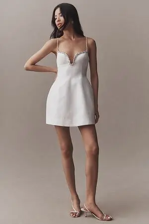 Acler Oakwood Embellished Mini Dress In White - 49% Off | Editorialist