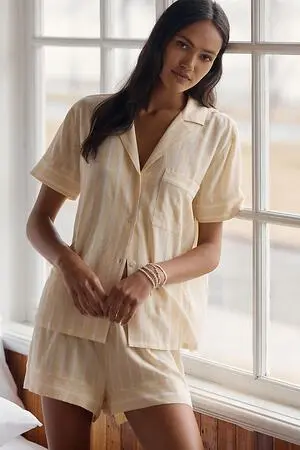 Eberjey Nautico Short Pajama Set - Yellow