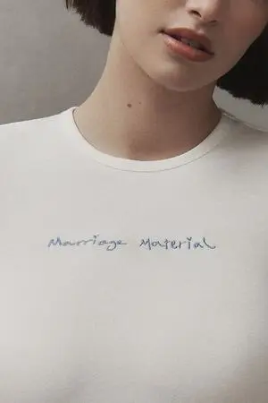 BRIDEMERCH Marriage Material Baby T-shirt - White