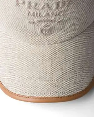 Prada Linen-blend Baseball Cap - Neutral