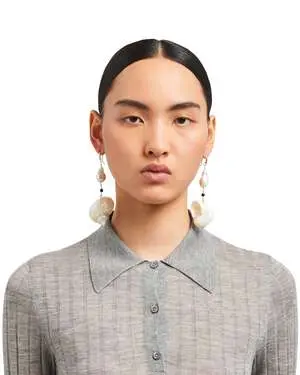Prada Shell Drop Earrings