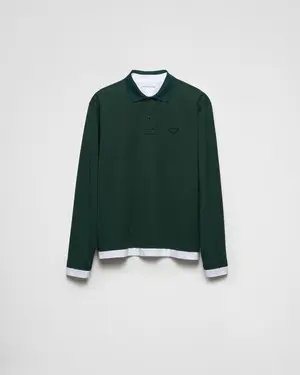 Prada Long-sleeved Cotton Polo Shirt