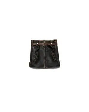 Prada Leather Miniskirt