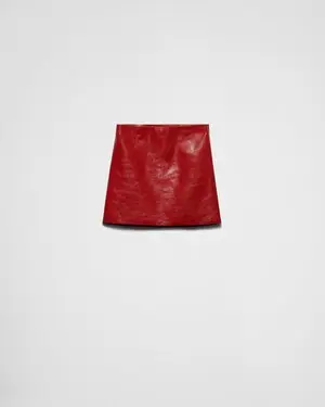Prada Craquelé Leather Miniskirt