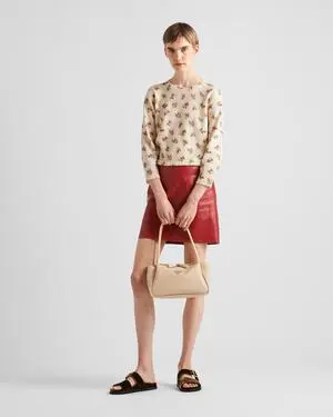 Prada Craquelé Leather Miniskirt