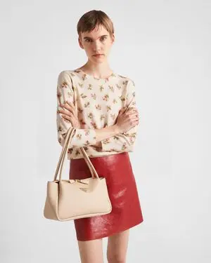 Prada Craquelé Leather Miniskirt
