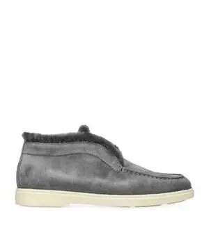 Santoni Suede Ankle Boots - Grey