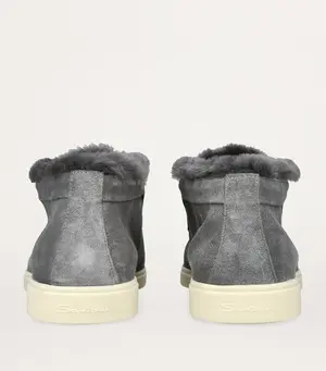 Santoni Suede Ankle Boots - Grey