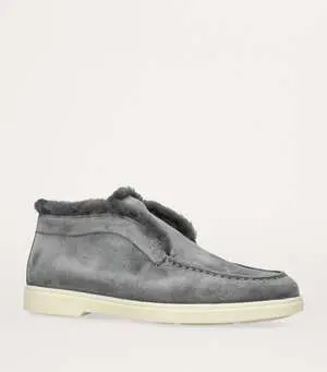 Santoni Suede Ankle Boots - Grey