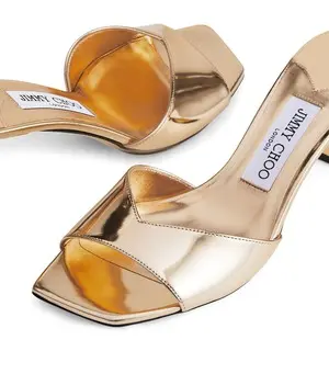 JIMMY CHOO Skye 70 Metallic Leather Mules